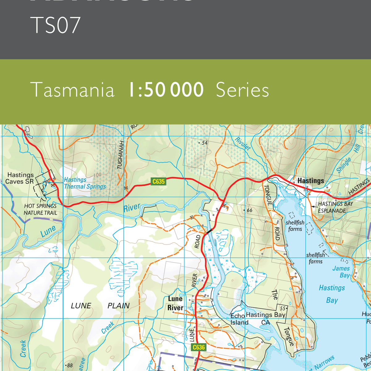 Adamsons 1:50000 Topographic Map – TASMAP