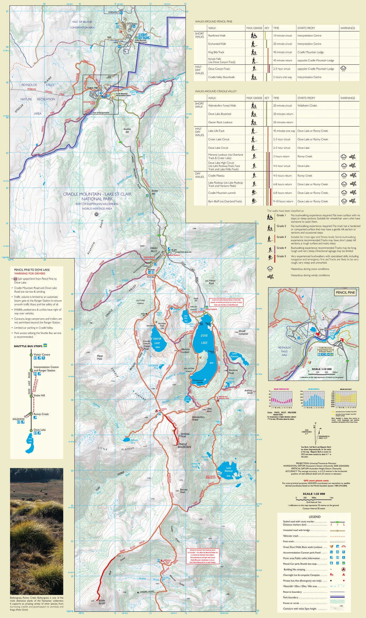 Cradle Mountain Day Walk Map – TASMAP