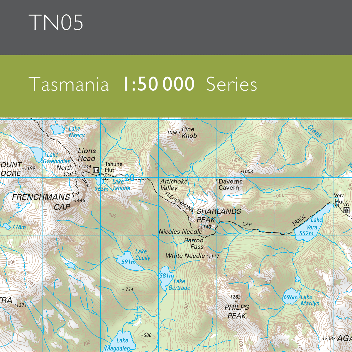 Frenchmans 1:50000 Topographic Map – TASMAP