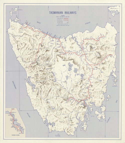 Tasmanian Railways 1970 - Historical Map – TASMAP