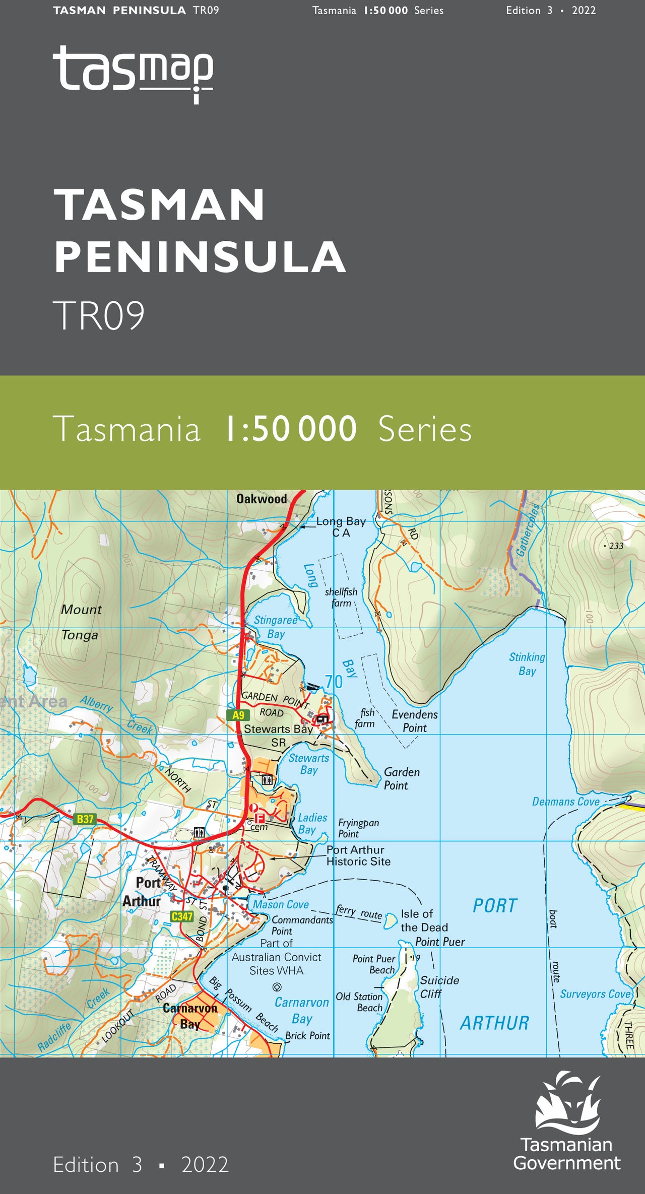 Tasman Peninsula 1:50000 Topographic Map – TASMAP