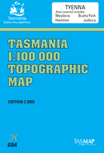 Tyenna 1:100000 Topographic Map – TASMAP