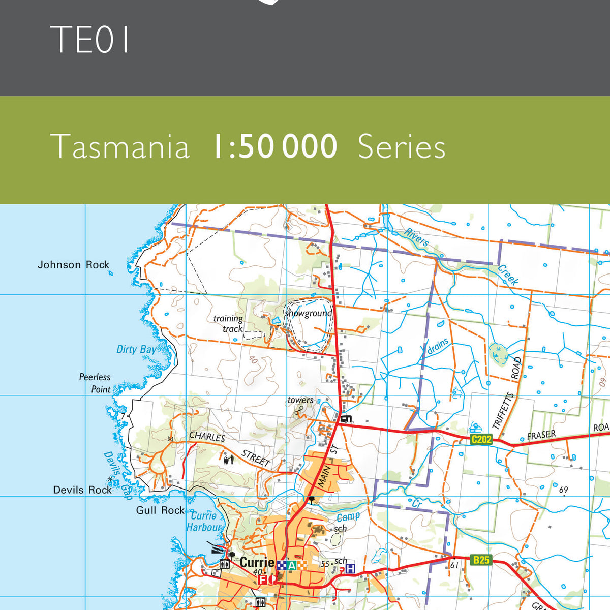 Cataraqui 1:50000 Topographic Map – TASMAP