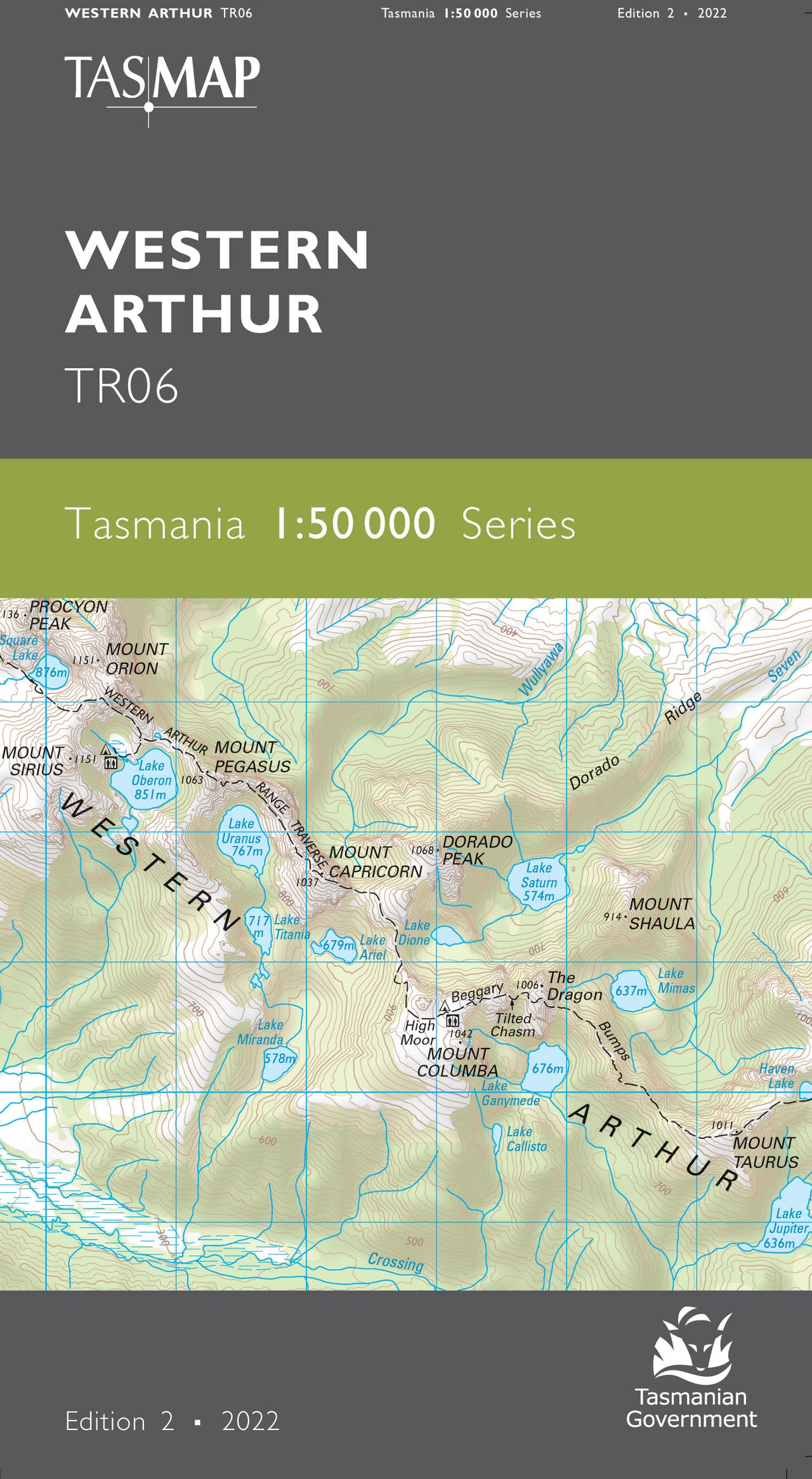 Western Arthur 1:50000 Topographic Map – TASMAP