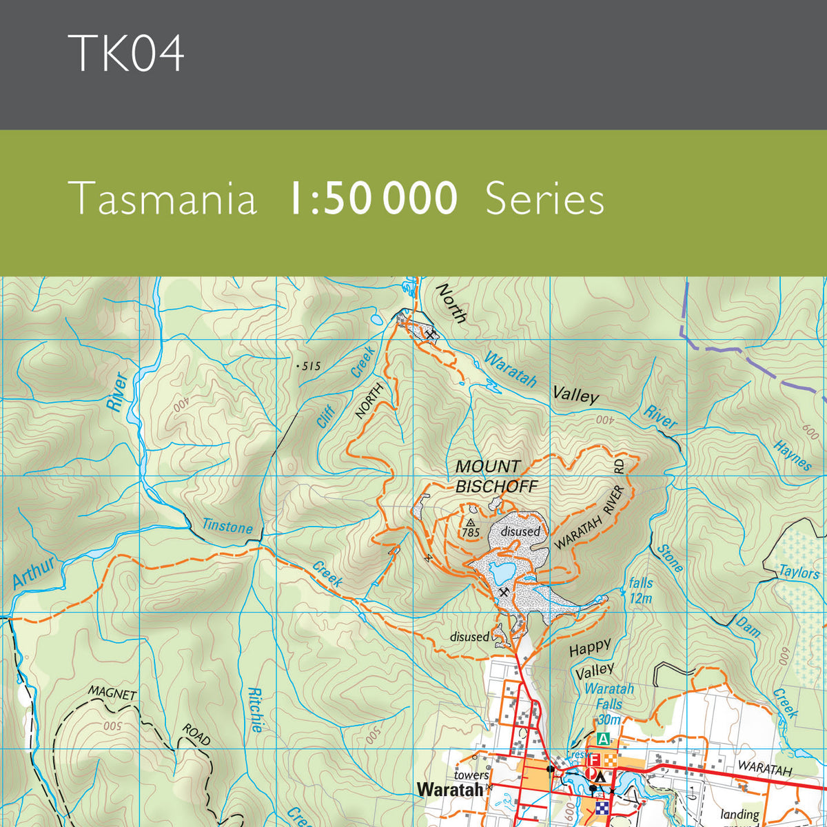 Whyte River 1:50000 Topographic Map – TASMAP